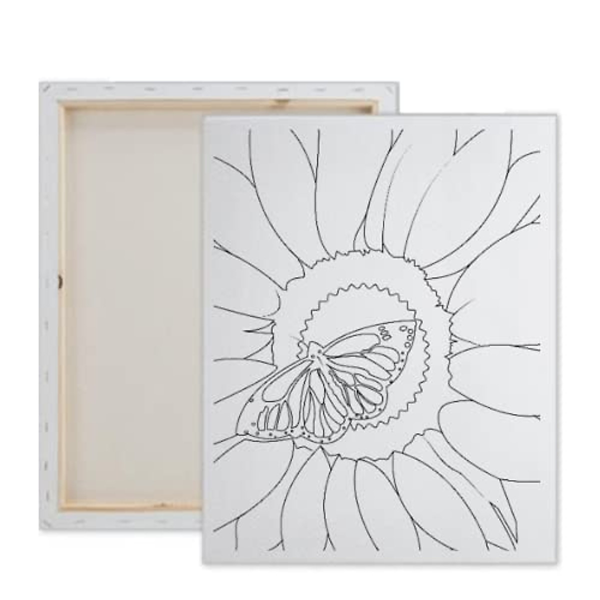 Essenburg 30 Pack Pre Drawn Canvas Paint Kit | Teen, Kids and Adult Sip and Paint Party Favor | DIY Date Night Couple Activity| Canvas Boards for painting| Birthday Sunflower (S 8X10 CANVAS ONLY)