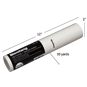 Bienfang Sketching & Tracing Paper Roll, White, 12 Inches x 50 Yards