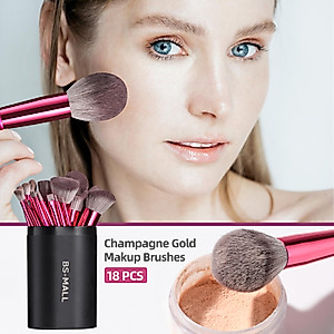 BS-MALL Makeup Brush Set 18 Pcs Premium Synthetic Foundation Powder Concealers Eye shadows Blush Makeup Brushes with black case