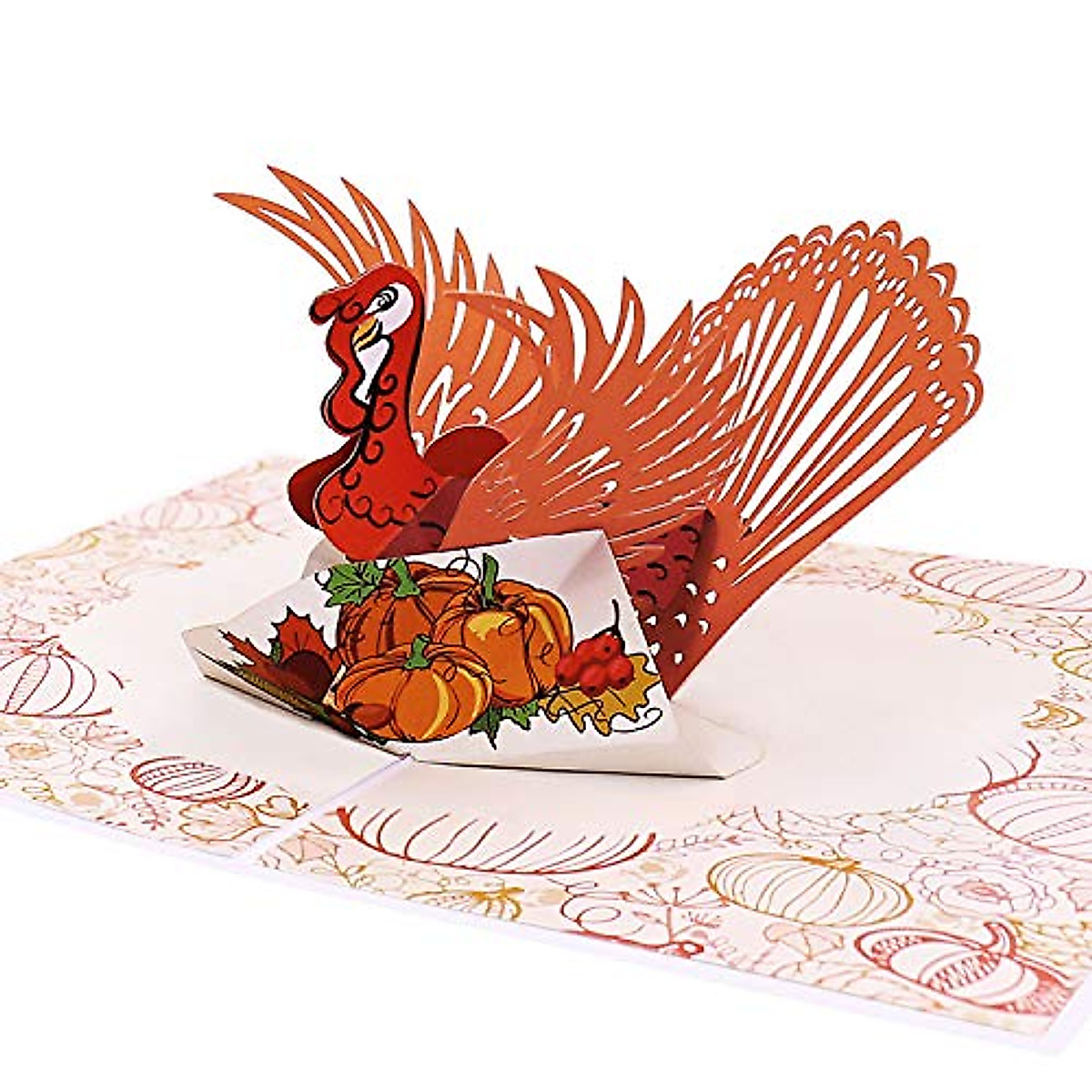 Oritouchpop Thanksgiving Turkey Pop Up Card - Handmade 3D Give Thanks Card, Happy Thanksgiving gift, Fall Thank You Card, Fall Greeting Card For Boy Girl Children Mom, Dad, Grandma, Grandpa
