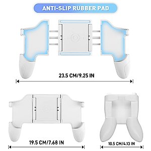FANPL Multi-function Adjustable Grip for Nintendo Switch & Switch OLED Controller and Joycon, Ergonomic Handle Grip Comfortable, Foldable, Standable, Accessories with 8 Thumb Caps 2 Game Card Slots
