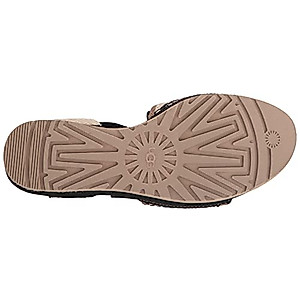 UGG Women's Abbot Ankle WRAP Wedge Sandal, Black, 8