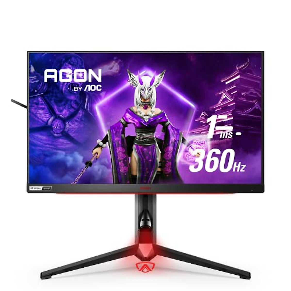 AOC Agon PRO AG254FG 25" Tournament Gaming Monitor, FHD 1920x1080, 360Hz, 1ms, DisplayHDR 400, G-SYNC + Reflex, Console Ready, Light FX, Low Input Lag, Height-Adjustable