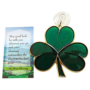 Shamrock Suncatcher Gift Set Irish Blessing Prayer Card and Irish Sun Catcher