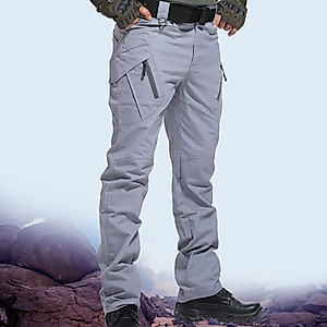 2023 Cargo Pants for Men Cargo Pants Men Cotton Big and Tall Stretch Multi Pockets Casual Joggers Athletic Pants Solid Loose Trousers 2023 Lounge Pants Sweat Pants Gray 2X