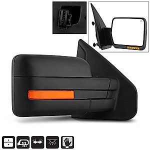 ACANII - Power Heat LED Signal Puddle View Mirror Passenger Side Original Style For 2007-2014 Ford F150 PickUp Right