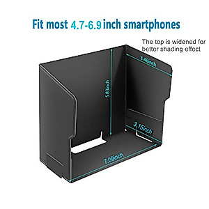 Hanatora 4.7-6.9 inch Phone Sun Hood Shade for DJI Mavic 3,Mini 2,Mini 3 Pro,Air 2S,Mavic Air 2 Remote Controller,Foldable Smarphone Monitor Sunshade Accessories