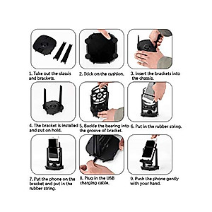 Seltureone Phone Swing Compatible for Pokemon GO Plus Cellphone Pedometer Steps Counter Accessories, (Super Mute) (Support 2 Phones) Quick Steps Earning Device with USB Cable, Phone Holder- Black