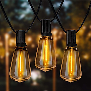 Newpow Edison Vintage String Lights Replacement Bulb, Warm Light - 2200k Shatterproof Dimmable Waterproof - 6 Pack