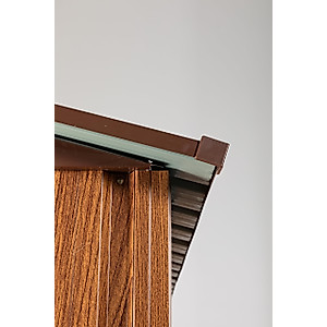 6 x 6 FT Outdoor Storage Shed, Metal Garden Shed with Floor Frame, Tool Shed Outdoor Storage with Lockable Sliding Doors & Window & Air Vents, Storage House Waterproof for Backyard, Lawn, Coffee