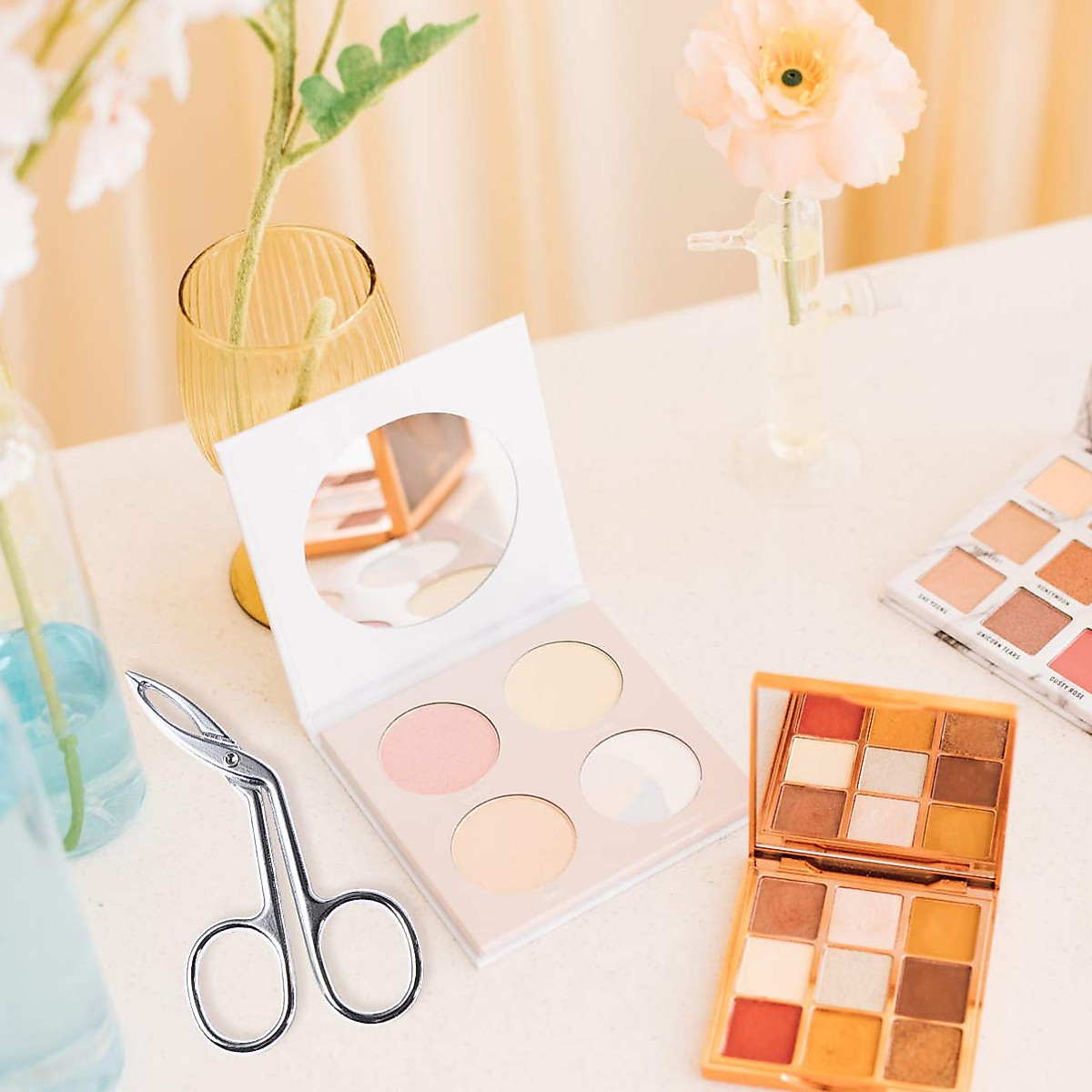 Beaupretty Eyebrow Tweezers, Scissors Shaped Eyebrow Slant Tip Tweezers Clip, Eyebrow Clip Tweezers for Lady Girls Women 2 pcs