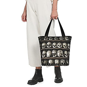 Skulls Head Bones Death Skull Women's Shoulder Handbag Portable Tote Bag Storage Handle Bag