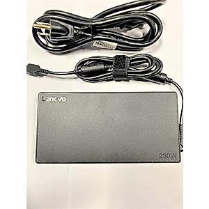Lenovo ThinkPad 230W Slim Tip AC Adapter ( 4X20E75111 , Lenovo Original Packaging) for All Slim Tip Connection Models, BLACK