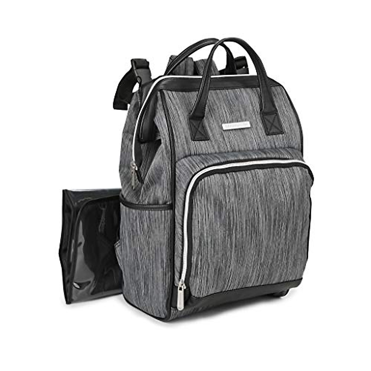 Bananafish Diaper Bag - Multi-Function Design Nappy Bag for Baby Care or Travel - Carry or Wear as Backpack - Large Capacity in Trendy, Stylish Design, Dark Grey