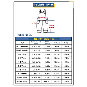 KIDSCOOL SPACE Denim Overalls,Baby Little Big Kids Hammer Loop on Jeans Dungarees Pants,Light Blue,12-18 Months