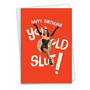 NobleWorks - 1 Sassy Happy Birthday Card Funny - Hilarious Grown-Up Card for Women, Wife, Stationery Humor - Old Lady C7020BDG