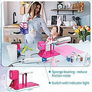 Cup Turner for Crafts Tumbler,Tumbler Cup Spinner,Glitter Powder,Epoxy Resin kit for Tumblers for Beginners with Epoxy and Heat Gun (Pink)