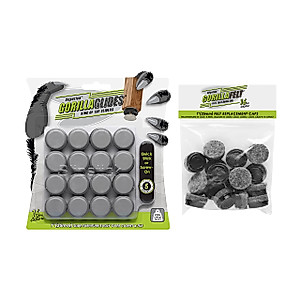 1" GorillaGlides with GorillaFelt Inserts 16 Pack