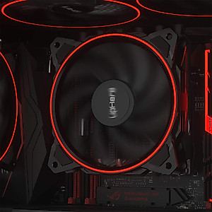 upHere Long Life 120mmQuiet Edition Red LED Case Fan for PC Cases, CPU Coolers, and Radiators 3-Pack,EN12RD3