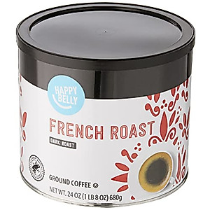 Amazon Brand - Happy Belly French Roast Canister Coffee, Dark Roast, 24 Ounce