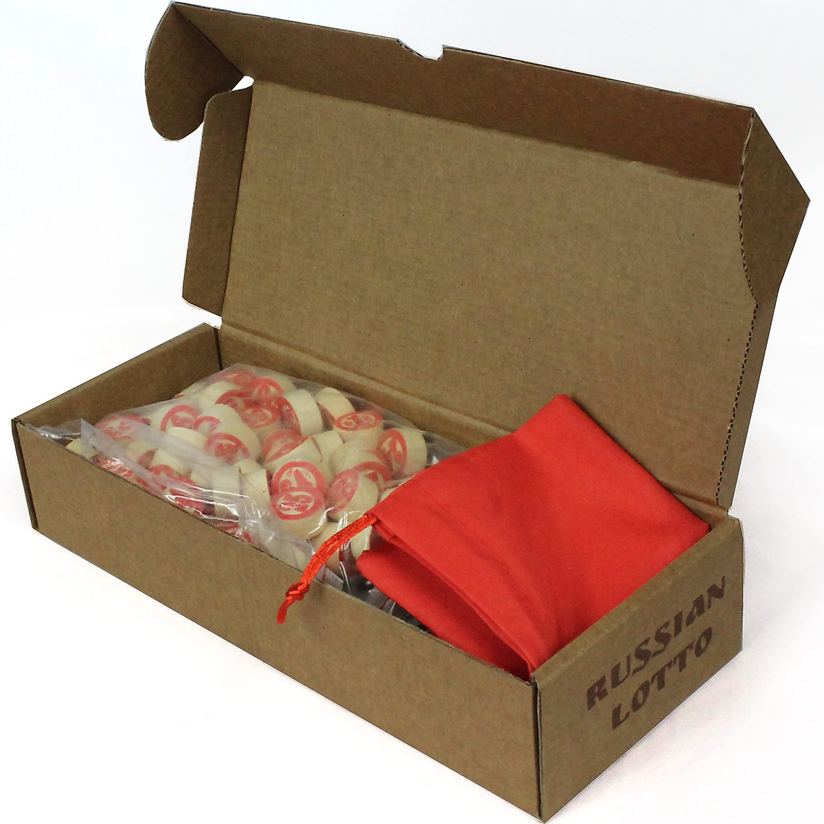 Russian Loto Family Game - Bingo Game for Adults - Tombola Games - Russian Lotto Game with Wooden Barrels, Bingo Cards and Chips - Board Games