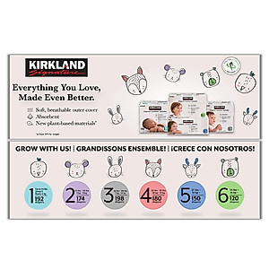 Kirkland Signature Diapers Size 2 (12lbs - 18 lbs) 174 Count W/ Exclusive Health and Outdoors Wipes