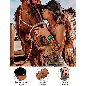 （4 Pack） Leather Band for Galaxy Watch 5 Pro 45mm/4 Classic 46mm 42mm Bands, 20mm Watch Strap Compatible for Samsung Galaxy Watch 5/4 40mm 44mm/Active 2/3 41mm Band, Brown,Coffee,Black,Blue