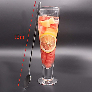 SellerWay Long Handle Spoon, 12-inch Stainless Steel Iced Teaspoon for Mixing, Cocktail Stirring, Coffee, Set of 6