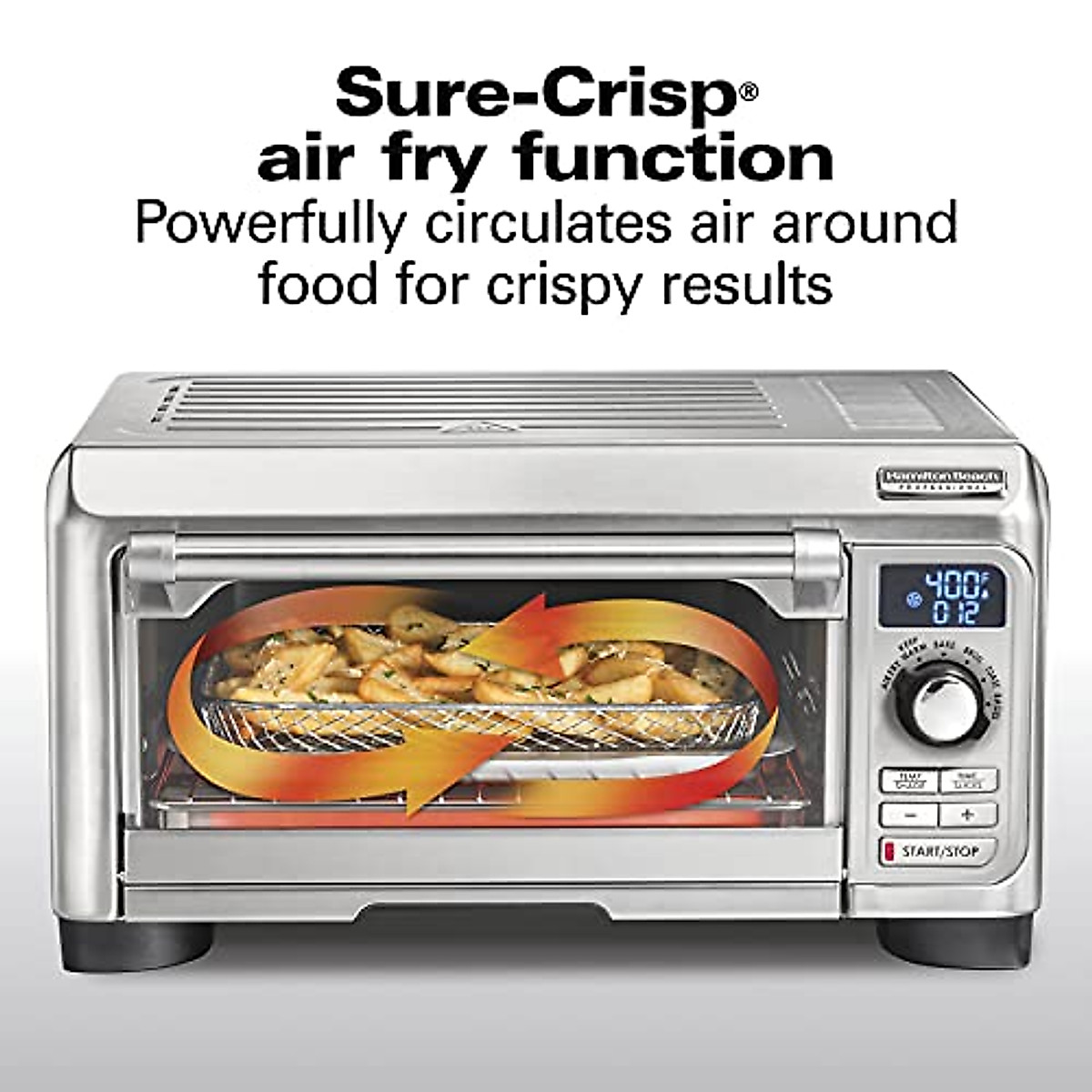 Hamilton Beach Professional Sure-Crisp Air Fry Digital Countertop Toaster Oven, 1500W, 6 Slice Capacity, Stainless Steel (31241)