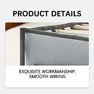 ZHIHE 3 Pack Wardrobe Clothes Organizer,7 Grids Washable Clothes Organizer Jeans Compartment Storage Box,Foldable Drawer Organizers for Legging,Jeans, Skirt,T-shirts,Underwear,Socks., Gray