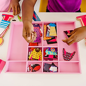 Melissa & Doug Abby and Emma Deluxe Magnetic Wooden Dress-Up Dolls Play Set (55+ pcs) Magnetic Paper Dolls for Kids Ages 3+