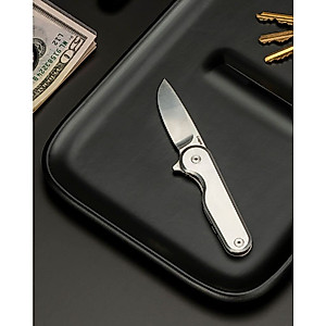 Craighill Rook Knife - Distilled Design Full-Metal Pocket Knife, Slim Profile, Durable Craftsmanship, Folding Drop Point Blade, EDC Essential, 2.2 oz - Stainless Steel