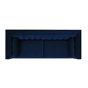 Jennifer Taylor Home Kinsley 84" Modern Tuxedo Tufted Sofa, Navy Blue Velvet