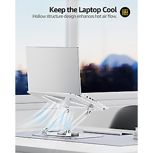 Urmust Laptop Stand for Desk with 360 Rotating Base, Computer Stand for Laptop Ergonimic Adjustable Laptop Riser for Desk Compatible with All Laptop 10 to 16 Inches