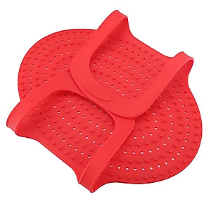 Non-Stick Turkey Lifter, Food Grade Silicone Heat Resistant Meat Lifter, Poultry Cooking Mat for Oven Chicken Baking Mat Pan Roast(Red, Orange, Green)(Red)