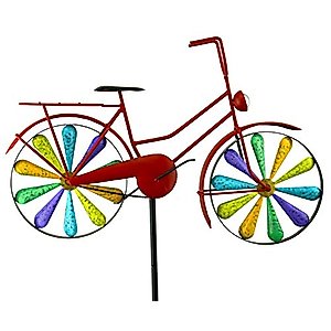 Red Carpet Studios 34479 Garden Wheels Spinner Stake, Rainbow Bike, 51 x 20 x 5 Inch
