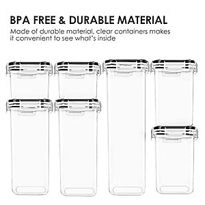 tyeloftute Airtight Food Storage Containers Set with Lids (7 Pack) for Kitchen and Pantry Organization Canister Set Free Marker and 7 Labels (Pink)