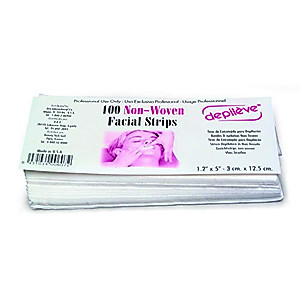Depileve Facial Wax Strips - Hair Removal Waxing Strips for Face, Eyebrow and Lip - Nonwoven - Pack of 100