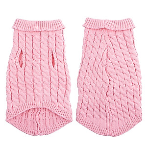 Dog Sweater, Pink XS Dog Pullover Sweater, Turtleneck Knitwear, Dog Outfits for Small Dogs and Medium Dogs, Warm Clothes for Bulldog, Poodle, Yorkshire, Cocker Spanie etc.