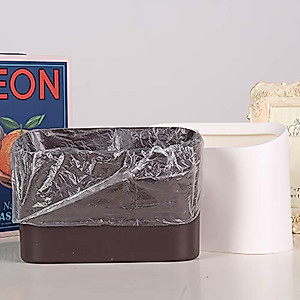 Sheebo Modern Modern Open Top Mini Trash Can Wastebasket Dispenser for Bathroom Vanity, Desktop, Tabletop or Coffee Table - Dispose of Cotton Rounds, Makeup Sponges, Tissues; 2 Liter (Rectangle -