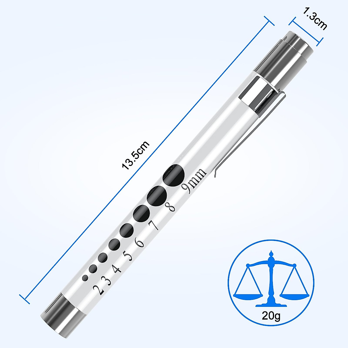 CAVN Pen Lights for Nurses, 3-Pack Reusable Medical Penlights with Pupil Gauge for Nursing Doctor Students White Light, Nurse Gifts, Black/White/Rose Gold