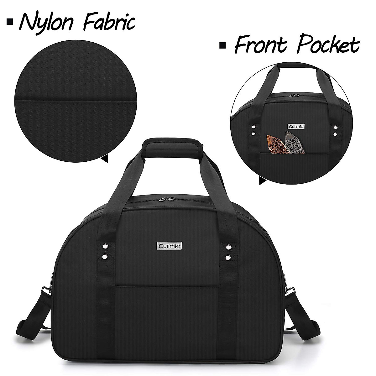 CURMIO Bartender Kit Travel Carrying Bag with Padded Compartment for Wine and Bar Tools Set, Bartender Shoulder Tote Bag for Home Indoor Outdoor Patio Party, Black, BAG ONLY, Patent Pending