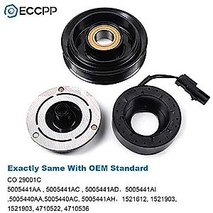 ECCPP A/C Clutch 2001-2007 Fit for Chrysler Town & Country 3.3L 3.8L 2001-2007 Fit for Dodge Grand Caravan 3.8L AC Compressor Clutch Assembly Kit