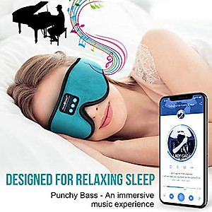 MUSICOZY Sleep Headphones Bluetooth Sports Headband, Wireless Music Sleeping Headphones Sleep Eye Mask Earbuds for Side Sleepers Workout Running Insomnia Travel Yoga Office, Pack of 2