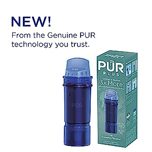 PUR PLUS Water Pitcher & Dispenser Replacement Filter 3-Pack, Genuine PUR Filter, 3-in-1 Powerful Filtration for More Chemical & Physical Substance Reduction, 6-Month Value, Blue (CRF950Z3)