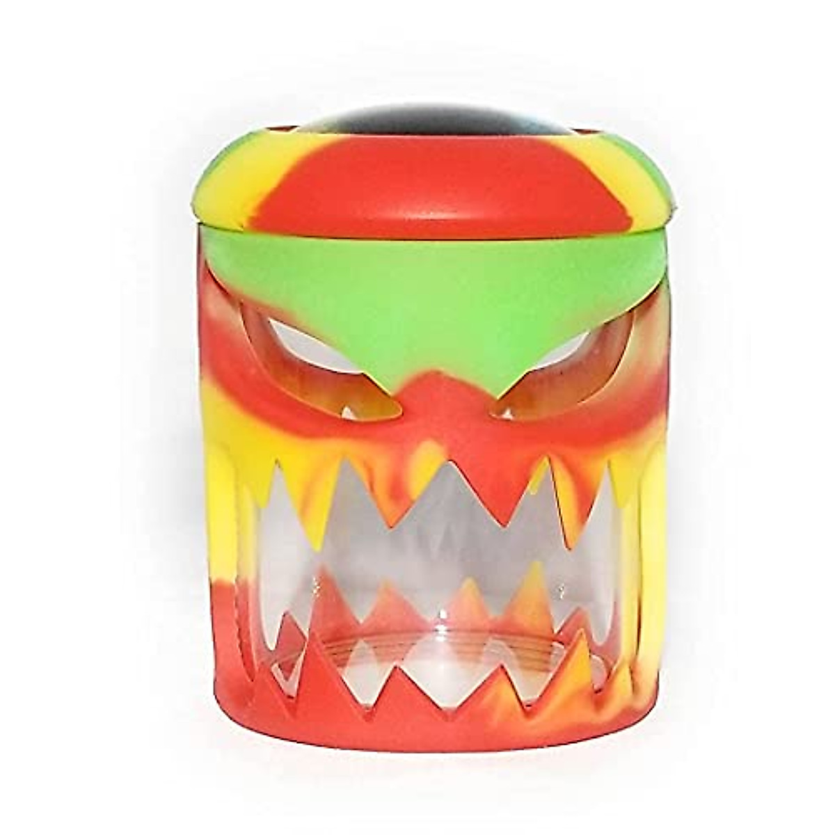 Singlenett Silicone Halloween Eye Glass Herb Jar (80ml) Leaf Stash Container with Air Tight and Smell Proof Seal (Red, Green, Yellow)
