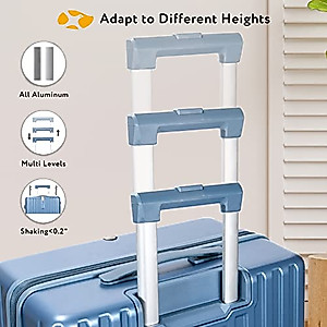 MGOB Luggage Sets Expandable PC Hard Shell Suitcase Durable Lightweight with TSA Lock and Spinner Wheels(3 Piece Luggage Set, Blue)