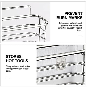 Hair Tool Organizer - Hair Accessories Organizer, Hair Dryer Holder, 304 Stainless Steel Bathroom Blow Dryer Holder for Hair Dryer, Straightener, Flat Iron, Curling Wand - Wall Mount No Drilling