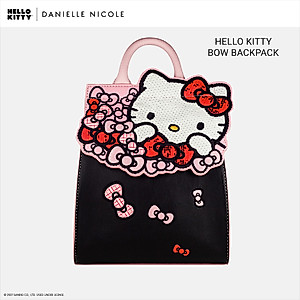 Danielle Nicole Hello Kitty, Bow Design Purse Backpack, Black, Mini