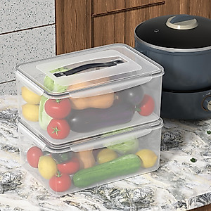 Joyeen 4 Pack 15 Liter Latching Containers with Sealed Circle/Lid, Clear Airtight Food Containers